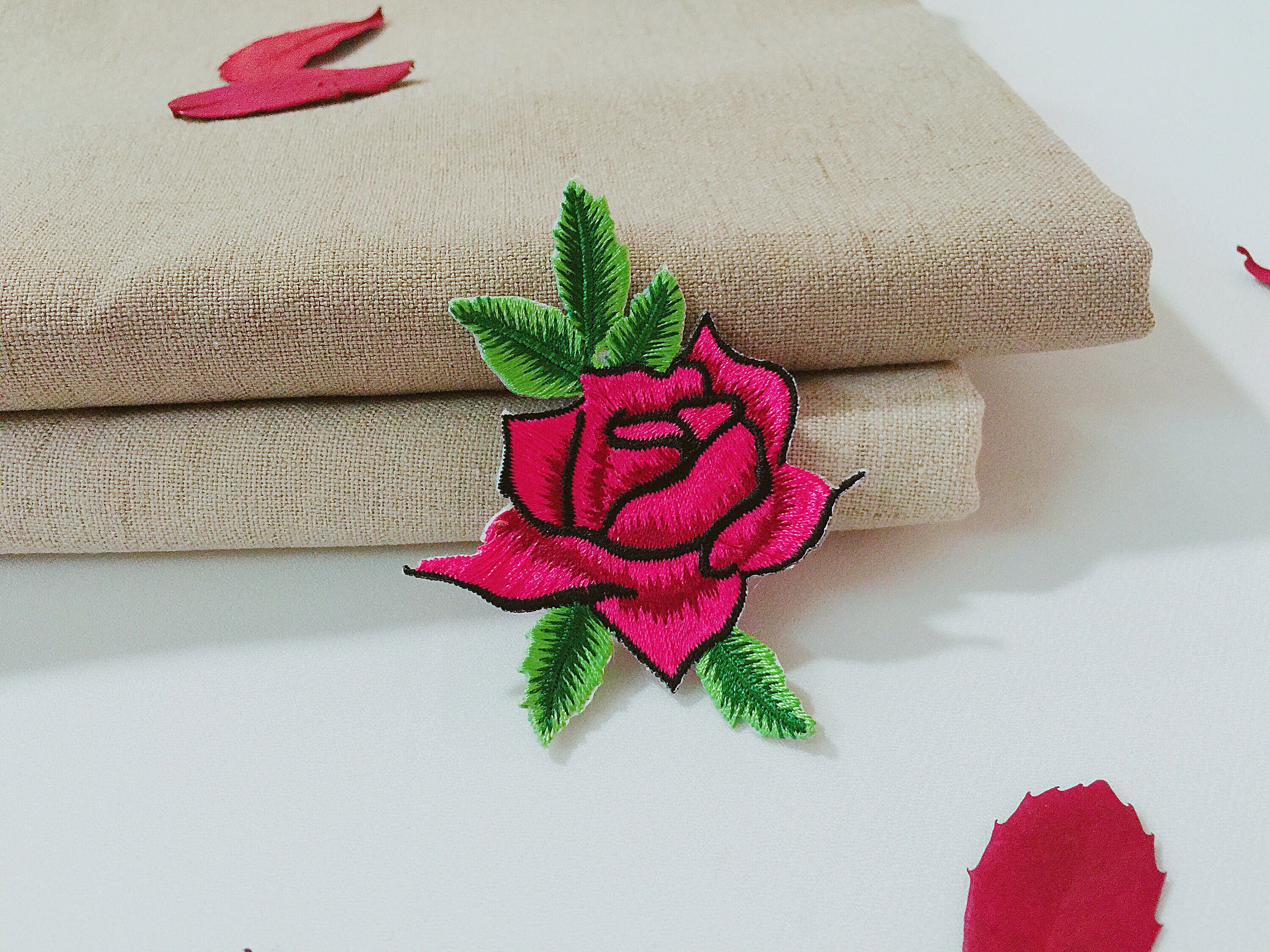 Rose Patchred Rosefloweriron on Patch embroidered - Etsy UK