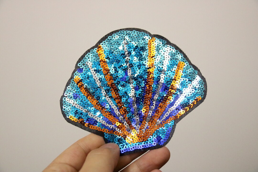 Sequined Shinning Sea Shell,sea Shell,iron on Patch ,embroidered Patch ...