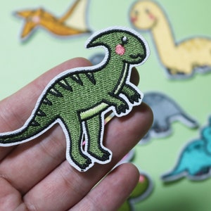 A Set of 9 Cute Dinosaurs Patches, T-rex, Pterosaur Iron on Patch,embroidered Patch, Patch for ...