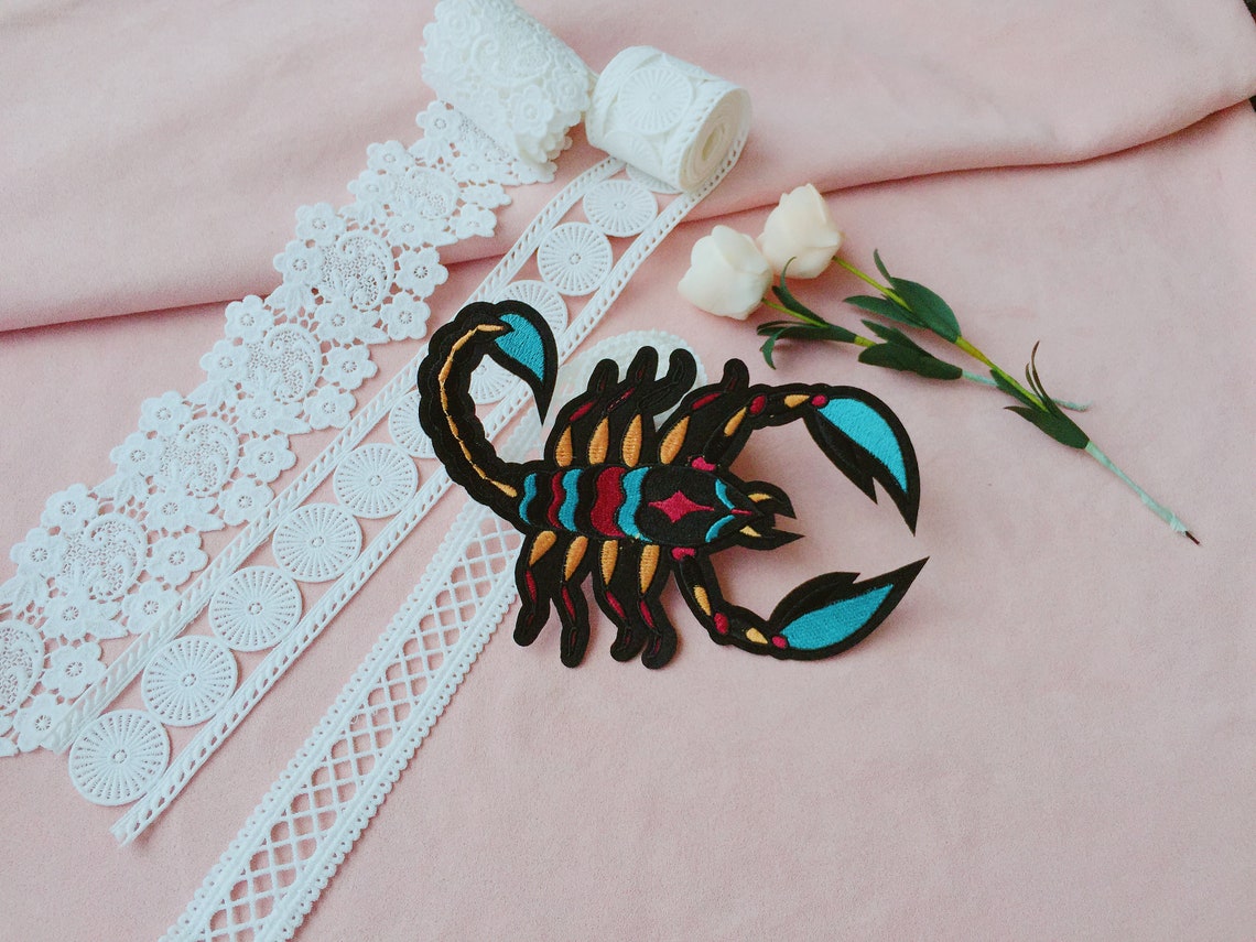 Large Scorpion poisonous Iron on Patch embroidered - Etsy