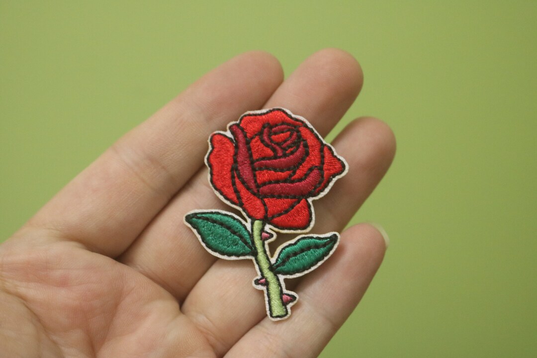 Tiny Red Rose Patch, Flower Patch, Iron on Patch ,embroidered Patch,sew ...