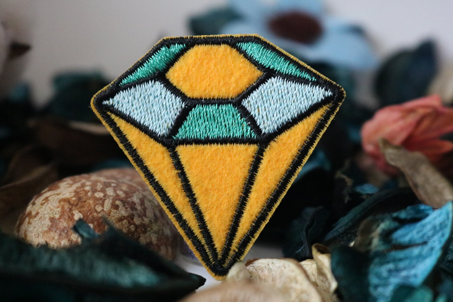 Yellow Diamond Patchiron on Patch embroidered Patchsew on - Etsy