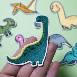 A Set of 9 Cute Dinosaurs Patches, T-rex, Pterosaur Iron on Patch,embroidered Patch, Patch for ...