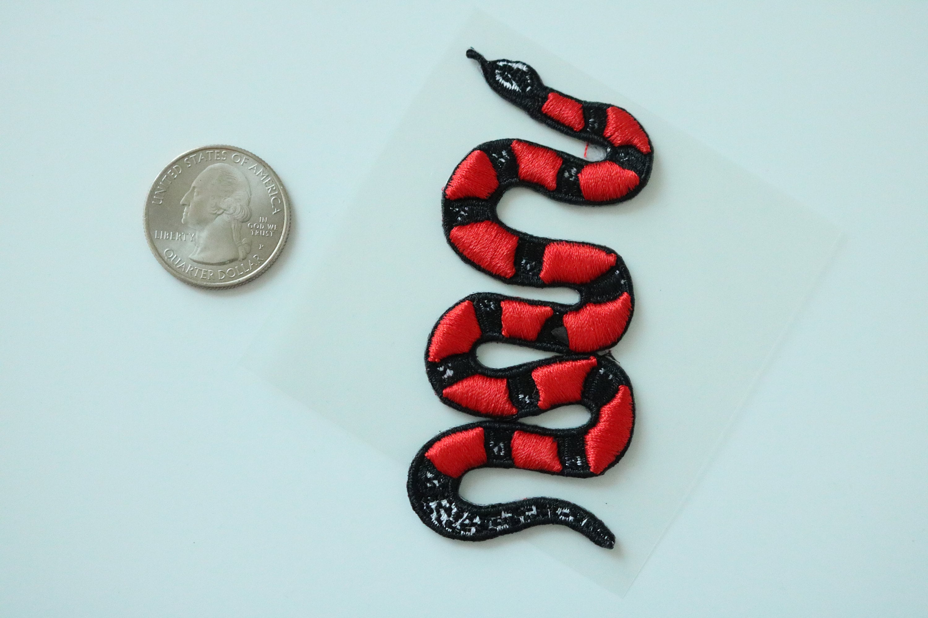 Red Snake Patchcoral Snake Patchstick on Iron on Patch | Etsy