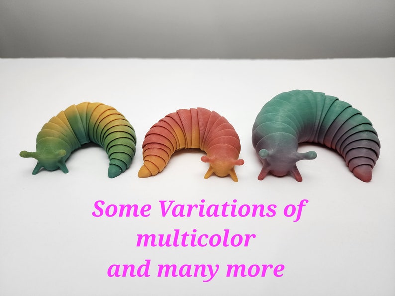 3D Printed Articulated Fidget Slug - Etsy
