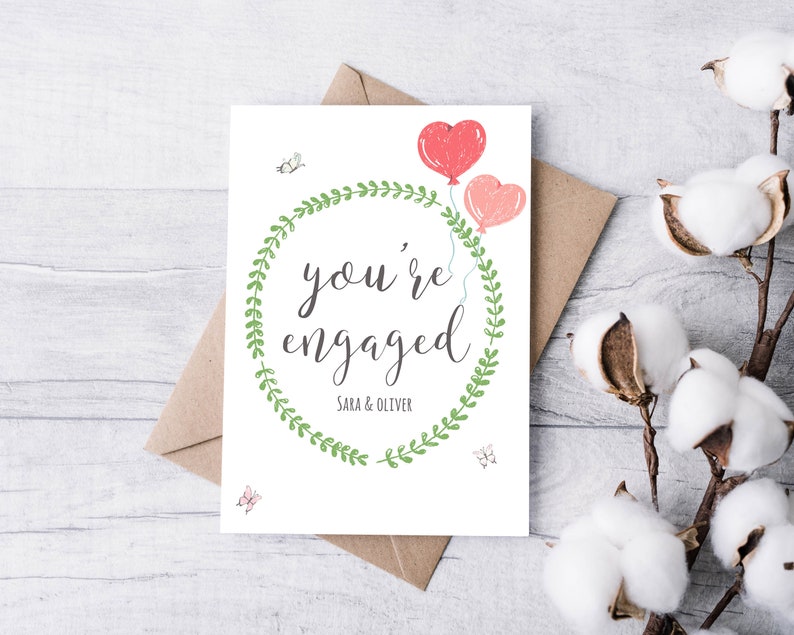 Personalised Printable Engagement Card Editable on Corjl "you're ...