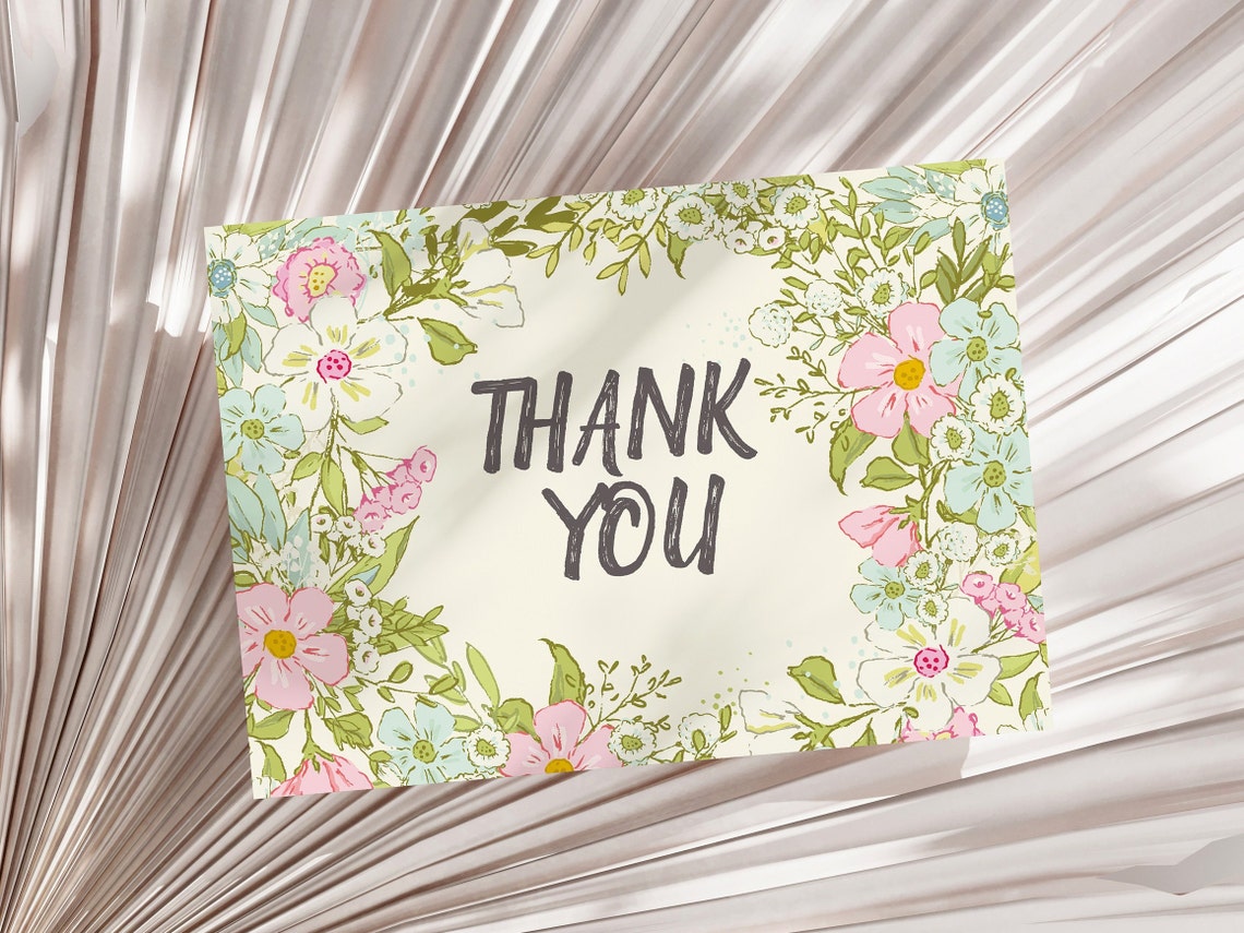 6 Editable Printable Thank You Cards Editable on Corjl Personalised ...