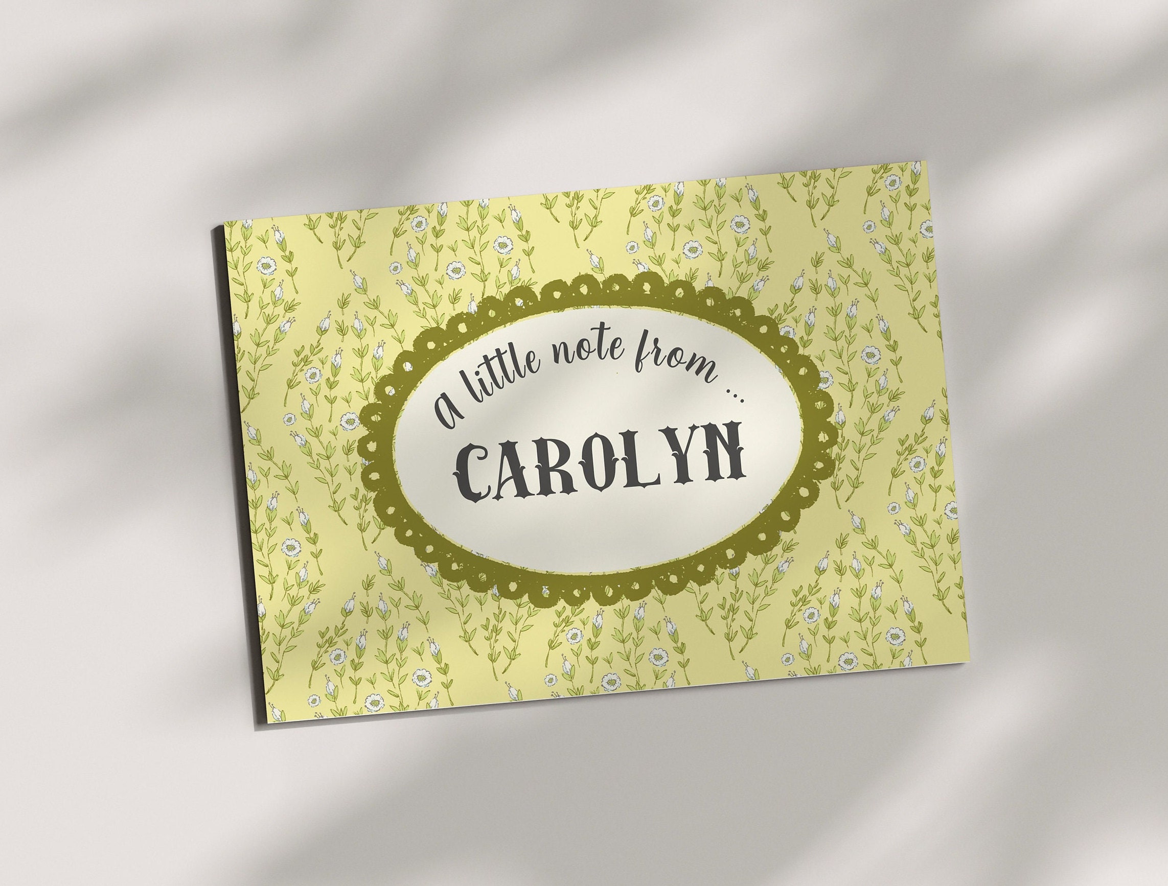 6 Editable Printable Notelet Cards Editable on Corjl Personalised ...