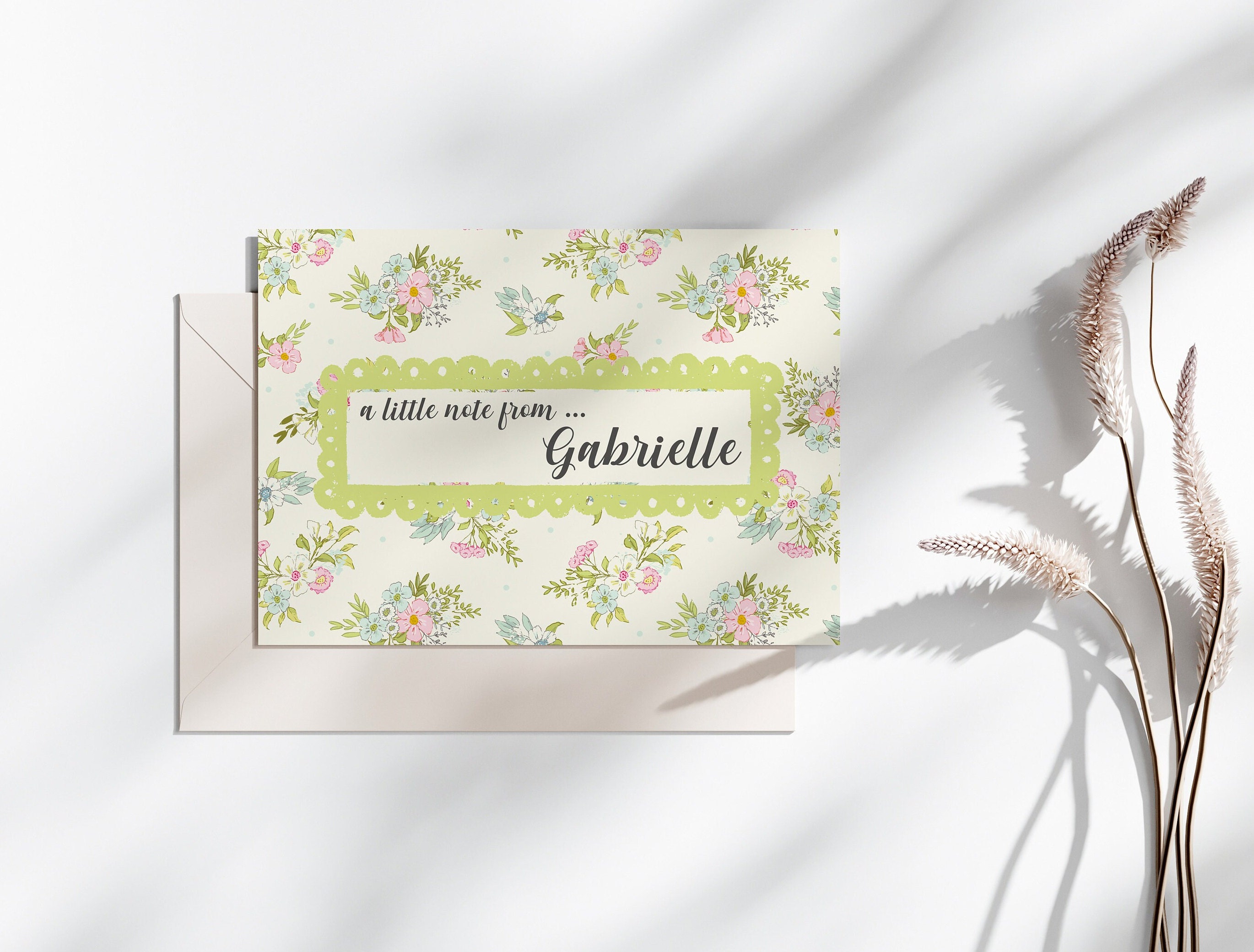 6 Editable Printable Notelet Cards Editable on Corjl Personalised ...