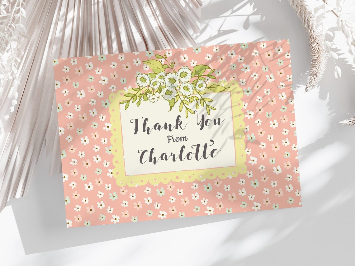 6 Editable Printable Thank You Cards Editable on Corjl Personalised ...