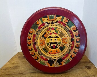 Wood Carved Aztec Calendar - Etsy