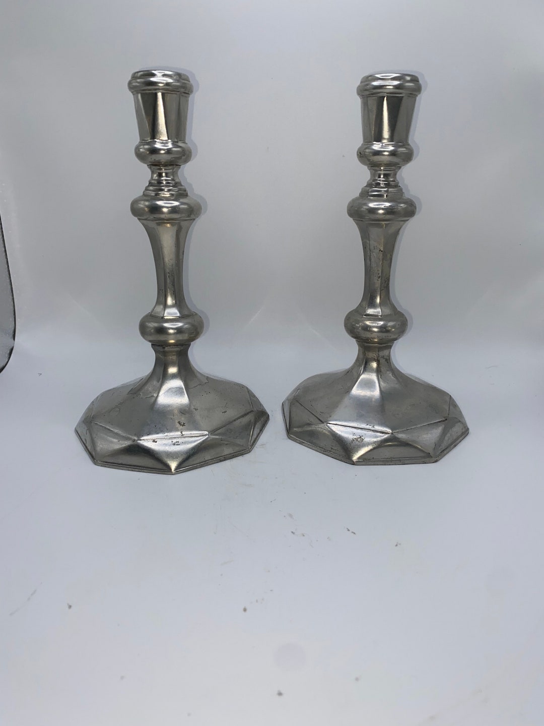 Pair of CW-30 Pewter Candlesticks Williamsburg Kirk Steiff Pewter ...