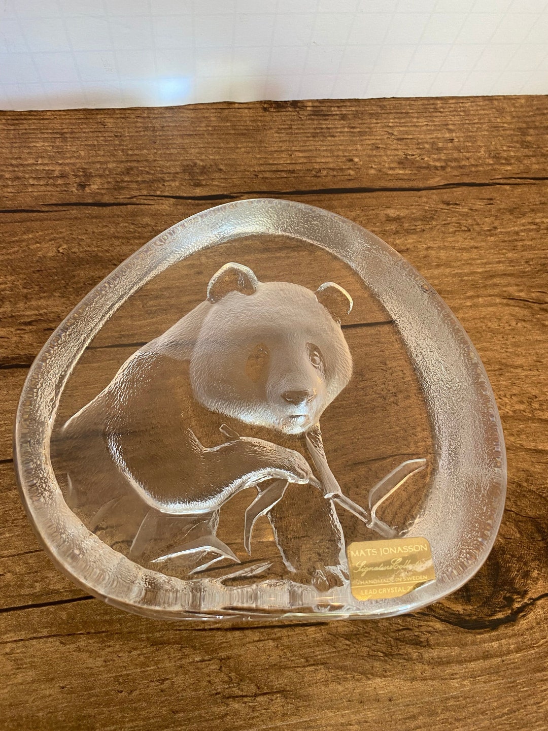 Lead Crystal Panda Bear Signed Mats Jonasson Sculpture - Etsy