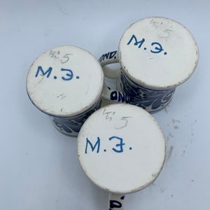 Set of 3 Korond Pottery Blue and White Floral Design Small - Etsy