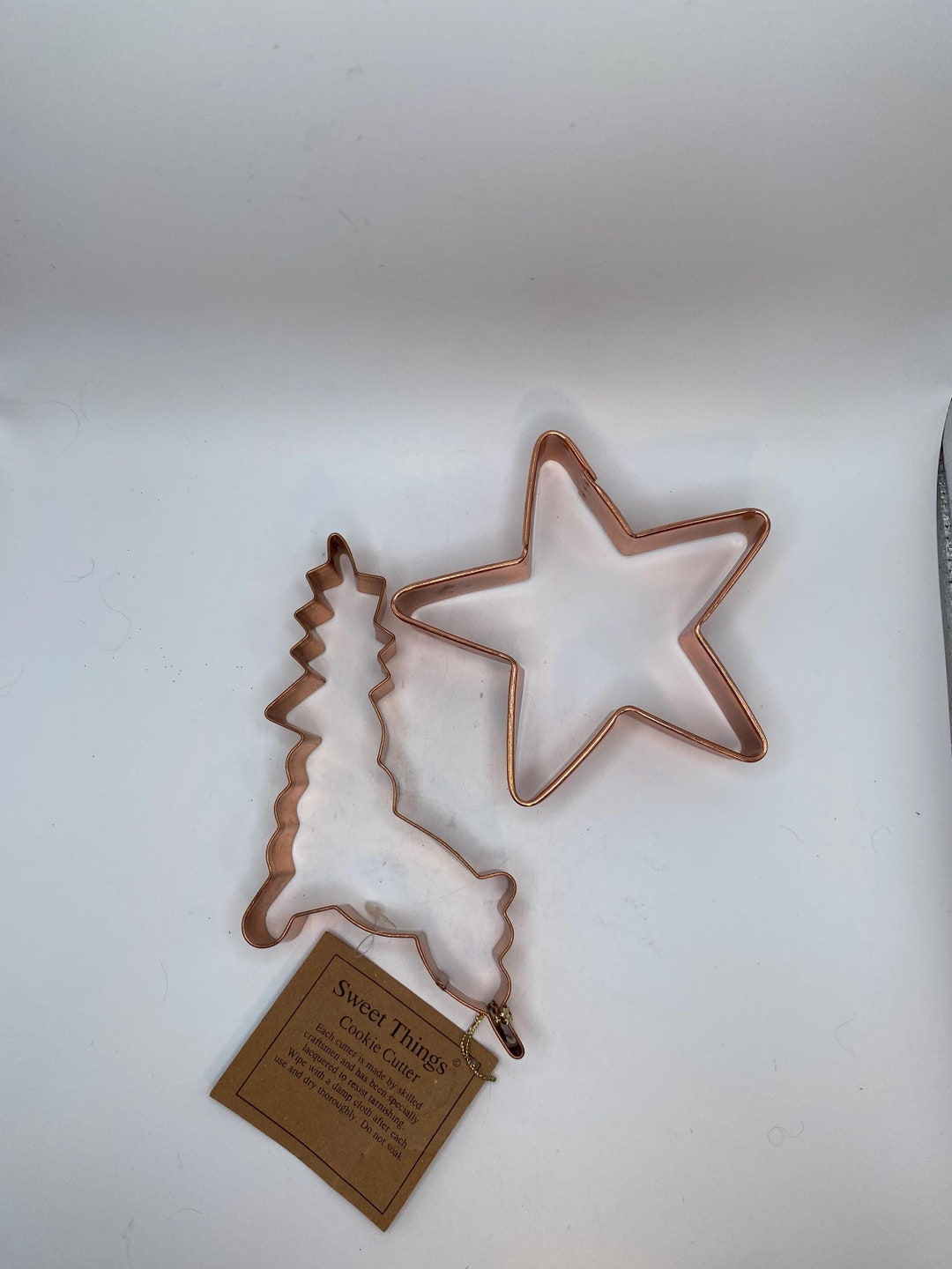 Pair of Vintage Large Cookie Cutters – Mixed Gauge Copper – Star and ...