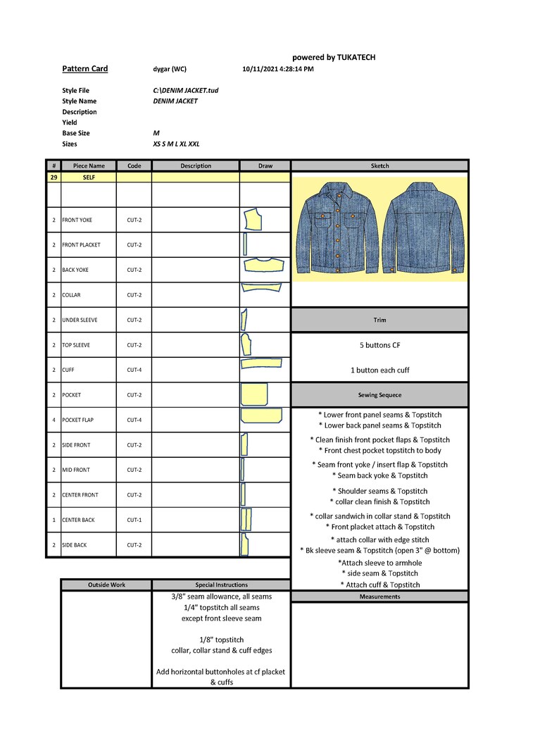 Denim Jacket PDF Sewing Pattern Unisex Sizes XS-2X - Etsy