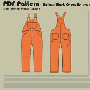 Work Overalls PDF Sewing Pattern Unisex Sizes 2X-4X - Etsy