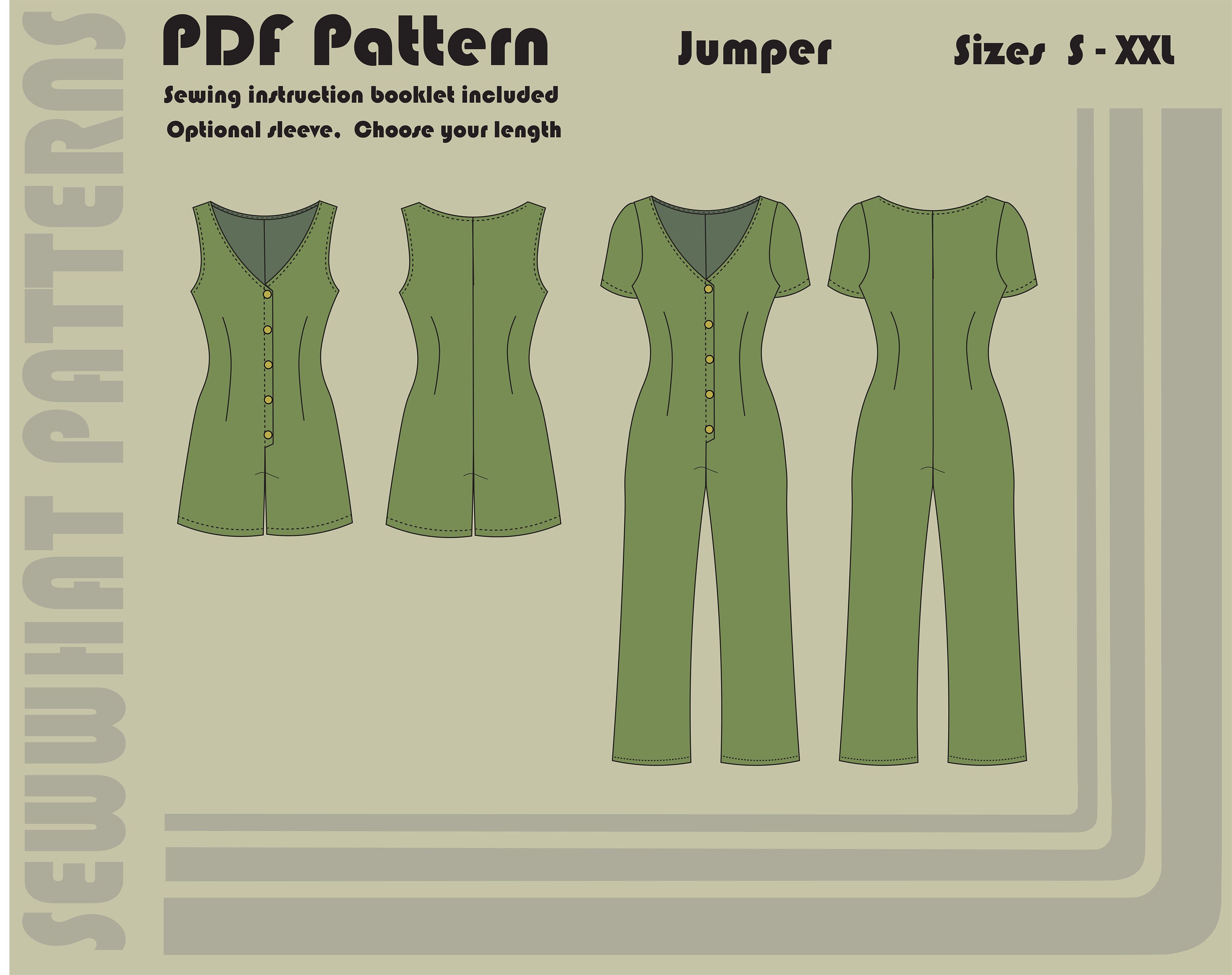 Jumper PDF Sewing Pattern Women's Sizes S-2X - Etsy