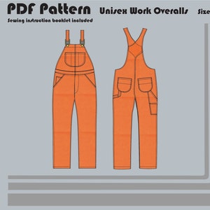 Work Overalls PDF Sewing Pattern Unisex Sizes S-XL - Etsy