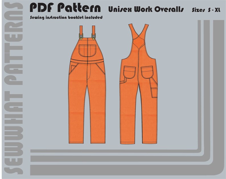 Work Overalls PDF Sewing Pattern Unisex Sizes S-XL - Etsy