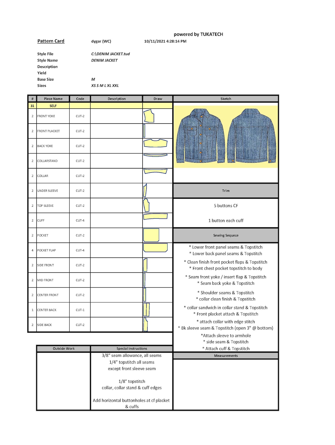 Denim Jacket PDF Sewing Pattern Unisex Sizes XS-2X - Etsy