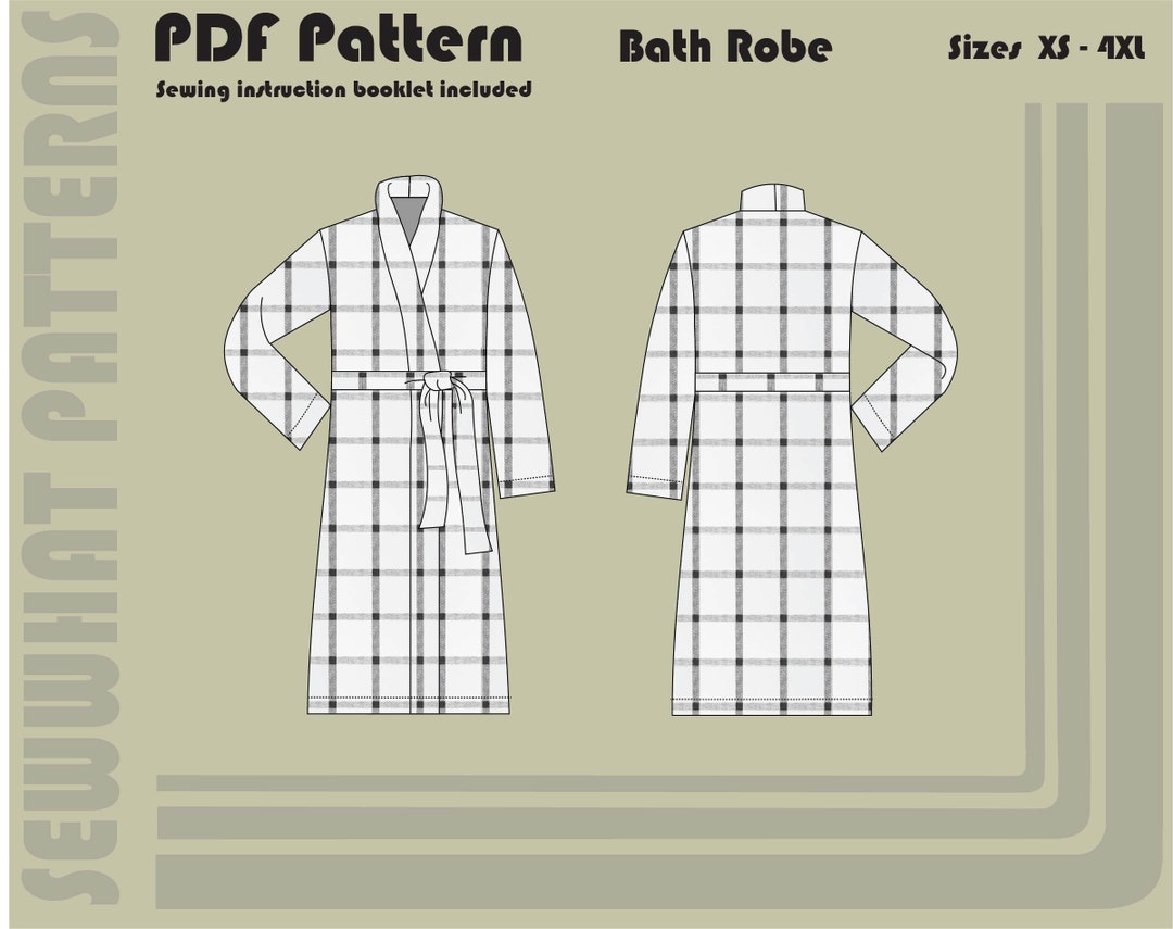 Bath Robe PDF Sewing Pattern Unisex Sizes XS-4X - Etsy