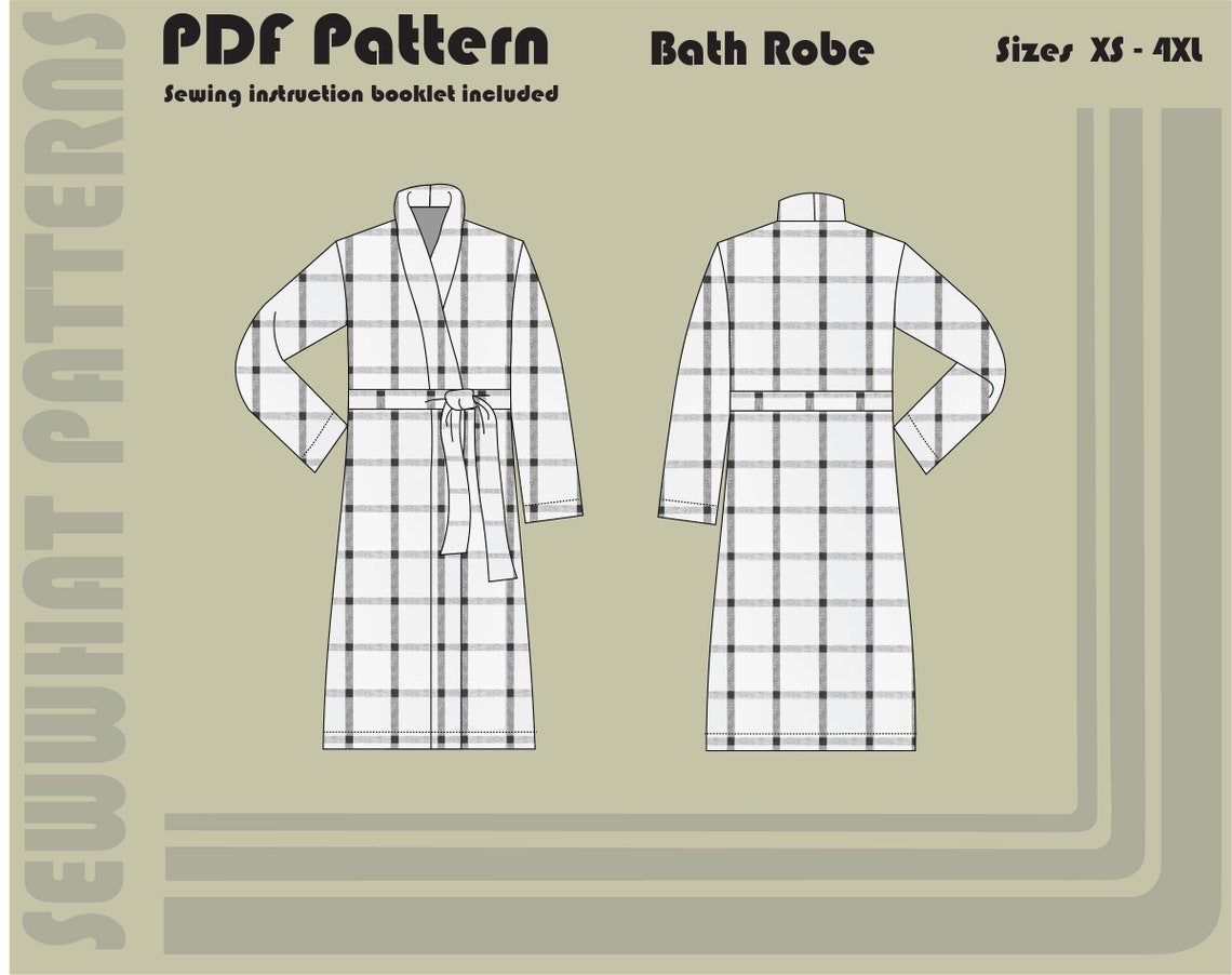 Bath Robe PDF Sewing Pattern Unisex Sizes XS-4X - Etsy