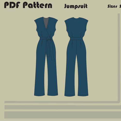 Women Jumpsuit PDF Sewing Pattern High Waist Loose Romper - Etsy