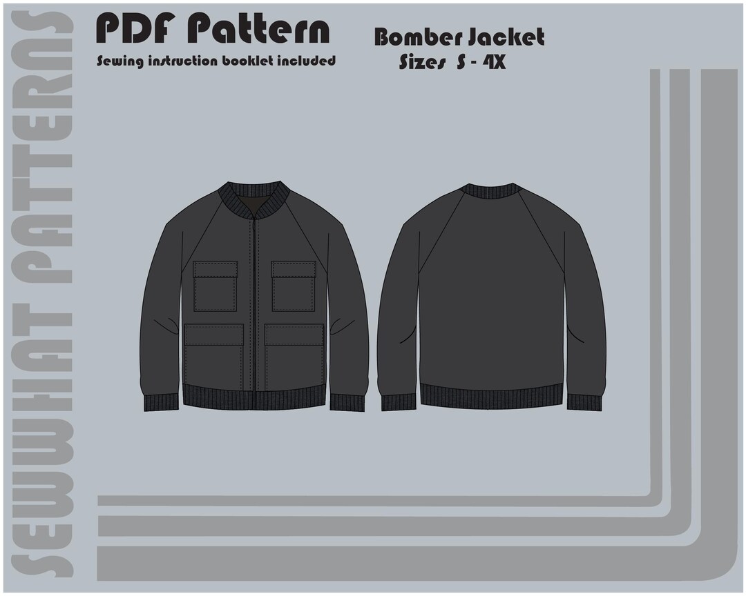 Bomber Jacket - PDF Sewing Pattern - Unisex Sizes S-3X - Etsy