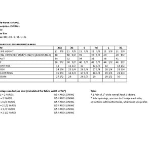 Work Overalls - PDF Sewing Pattern - Unisex Sizes XXS-XL - Etsy