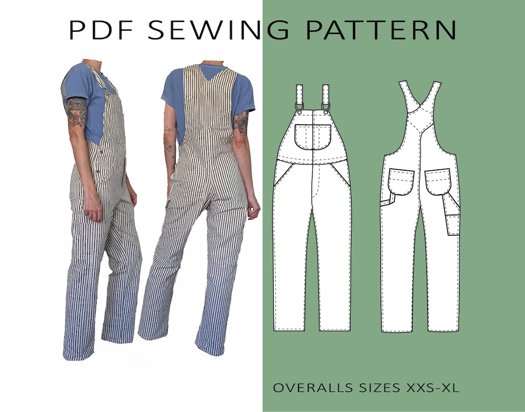 Work Overalls PDF Sewing Pattern Unisex Sizes XXS-XL - Etsy
