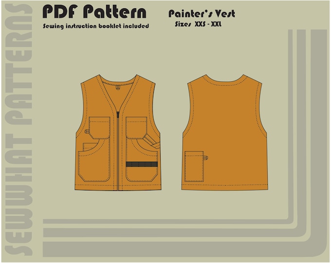 Painter's Vest PDF Sewing Pattern Unisex Sizes XXS-XXL - Etsy