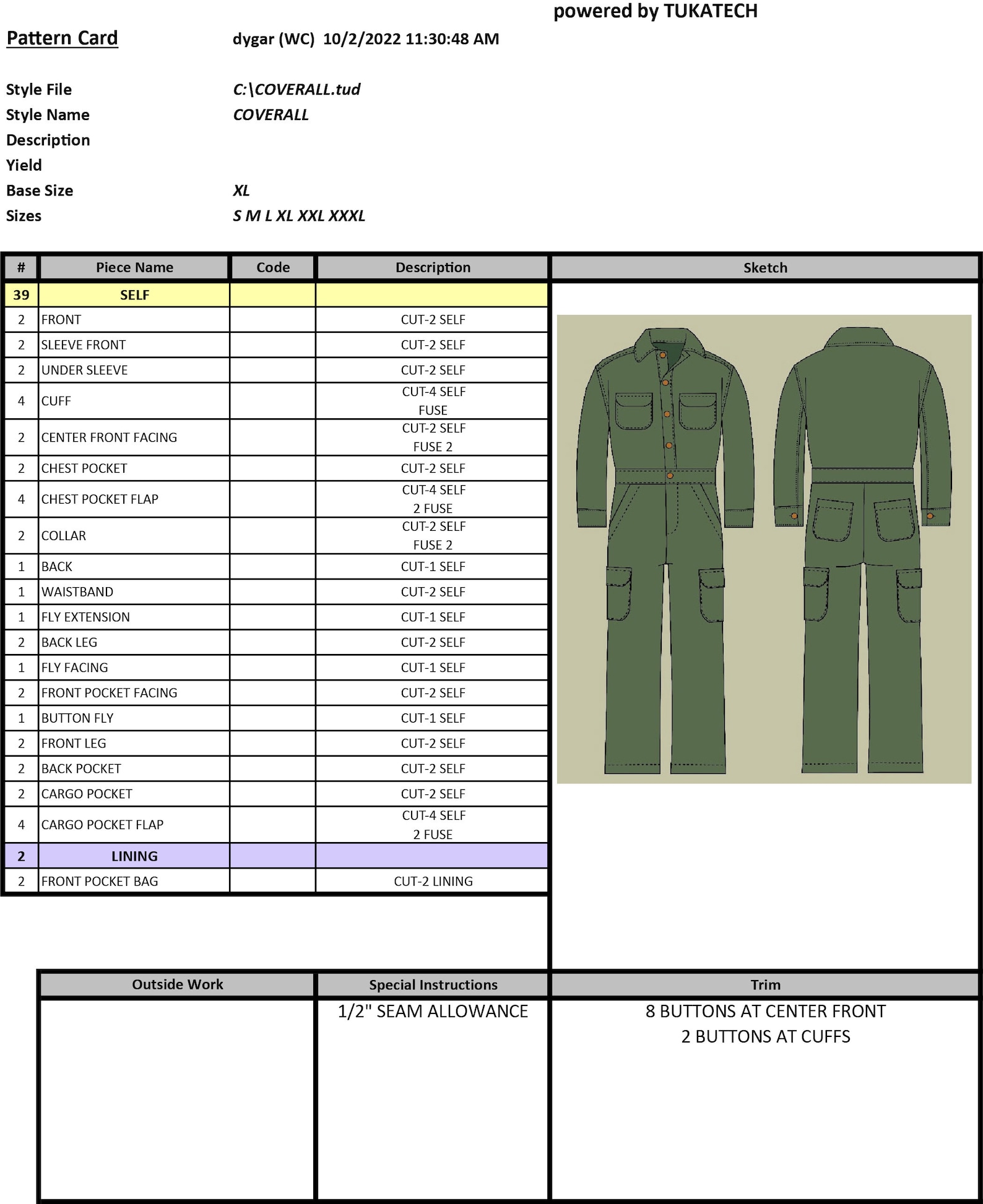 Coverall PDF Sewing Pattern Unisex Sizes XS-L - Etsy
