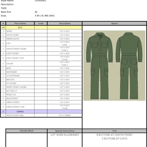 Coverall - PDF Sewing Pattern - Unisex Sizes XS-L - Etsy
