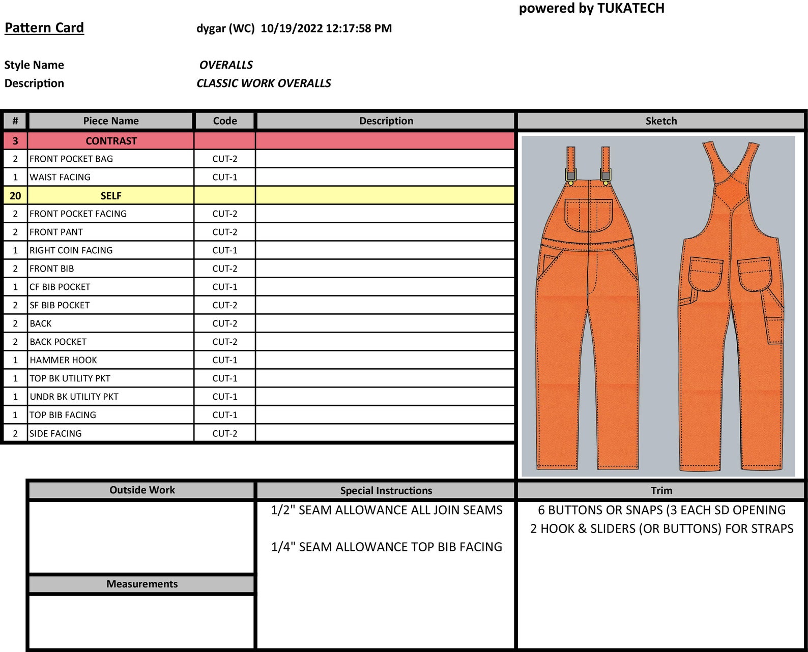 Work Overalls PDF Sewing Pattern Unisex Sizes S-XL - Etsy