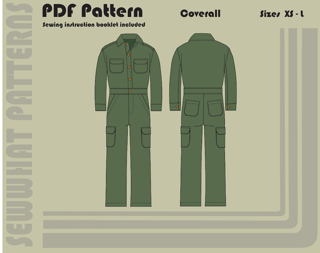 Coverall PDF Sewing Pattern Unisex Sizes XS-L - Etsy