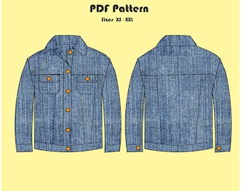 Denim Jacket Pattern | Etsy