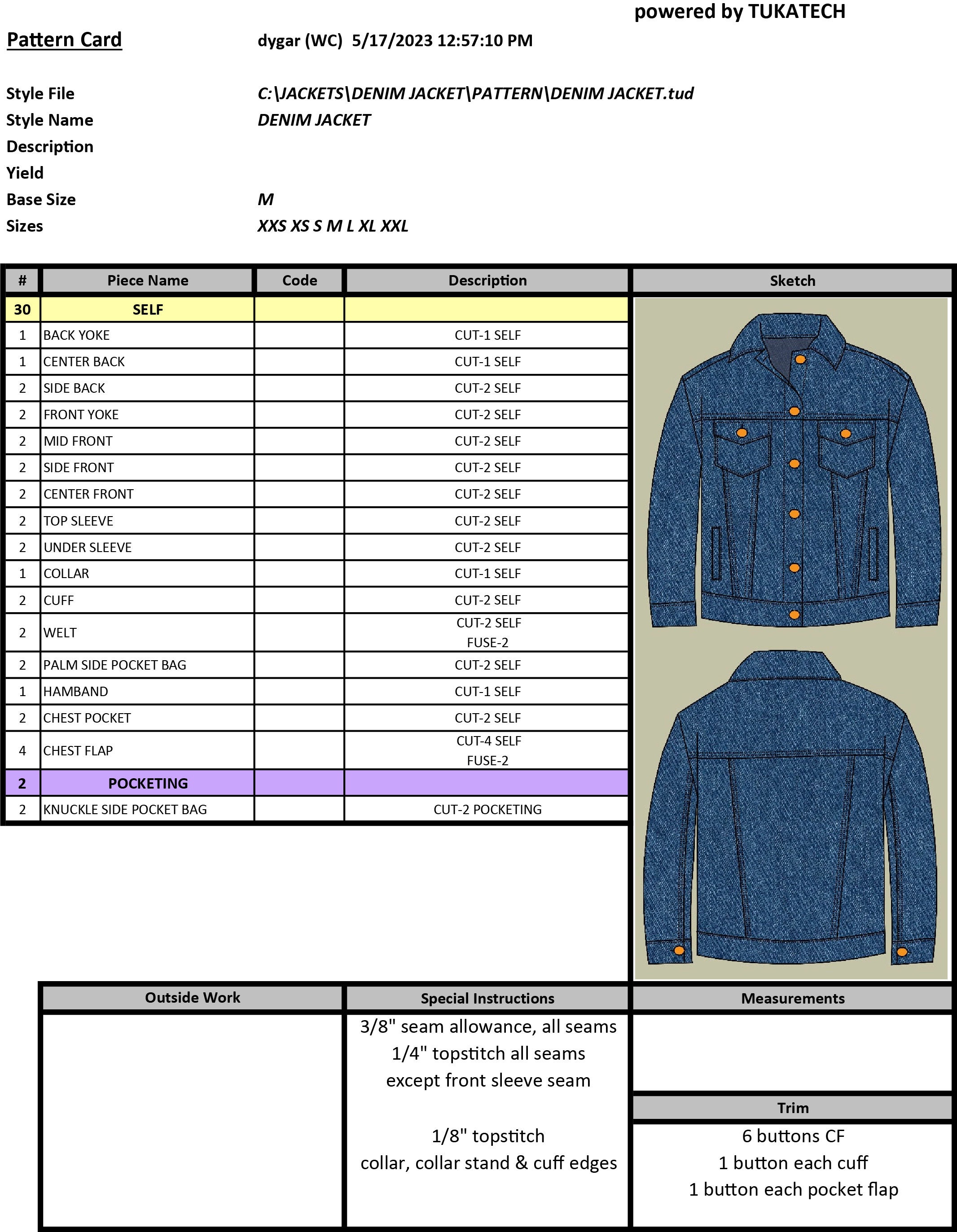 Denim Jacket - PDF Sewing Pattern - Unisex Sizes XS-2X - Etsy