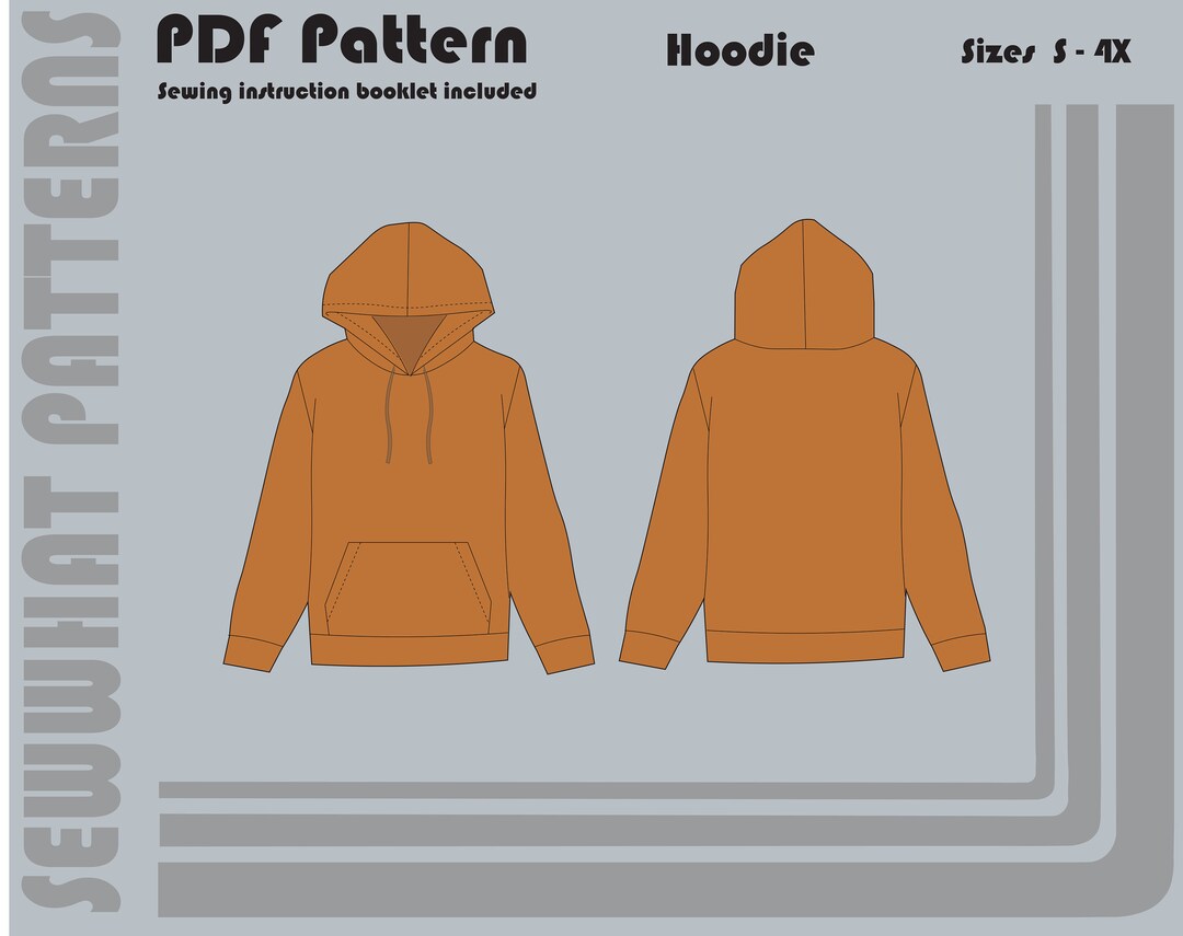 Hoodie PDF Sewing Pattern Unisex Sizes S-4X - Etsy