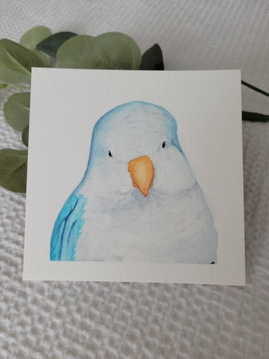 Bluey the Blue Quaker 6x6 Original Watercolor Painting - Etsy