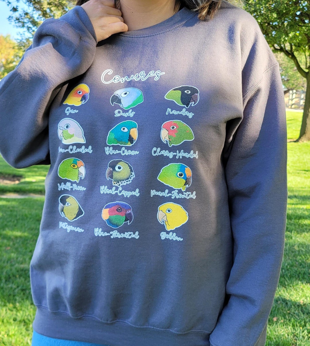 Conures Gaudy Parrot Family Unisex Crewneck Sweatshirt Tropical Bird ...