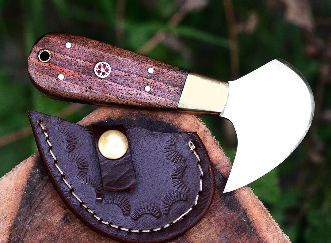Leather Cutting Knife/ Handmade Carbon Steel Round Knife Leather Cutter ...