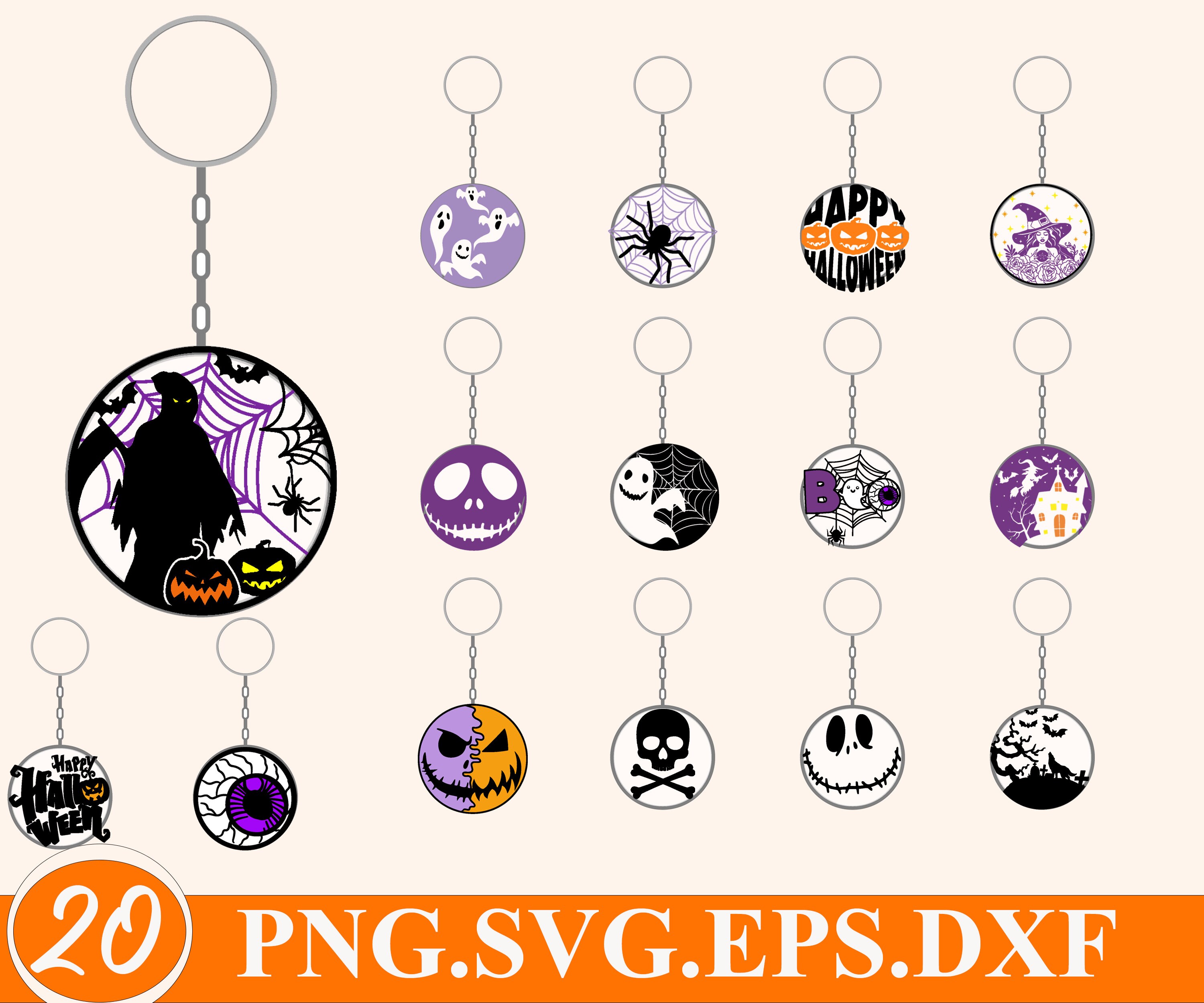 Halloween Spooky Motel Keychain SVG Bundle, Funny Halloween Keychain ...