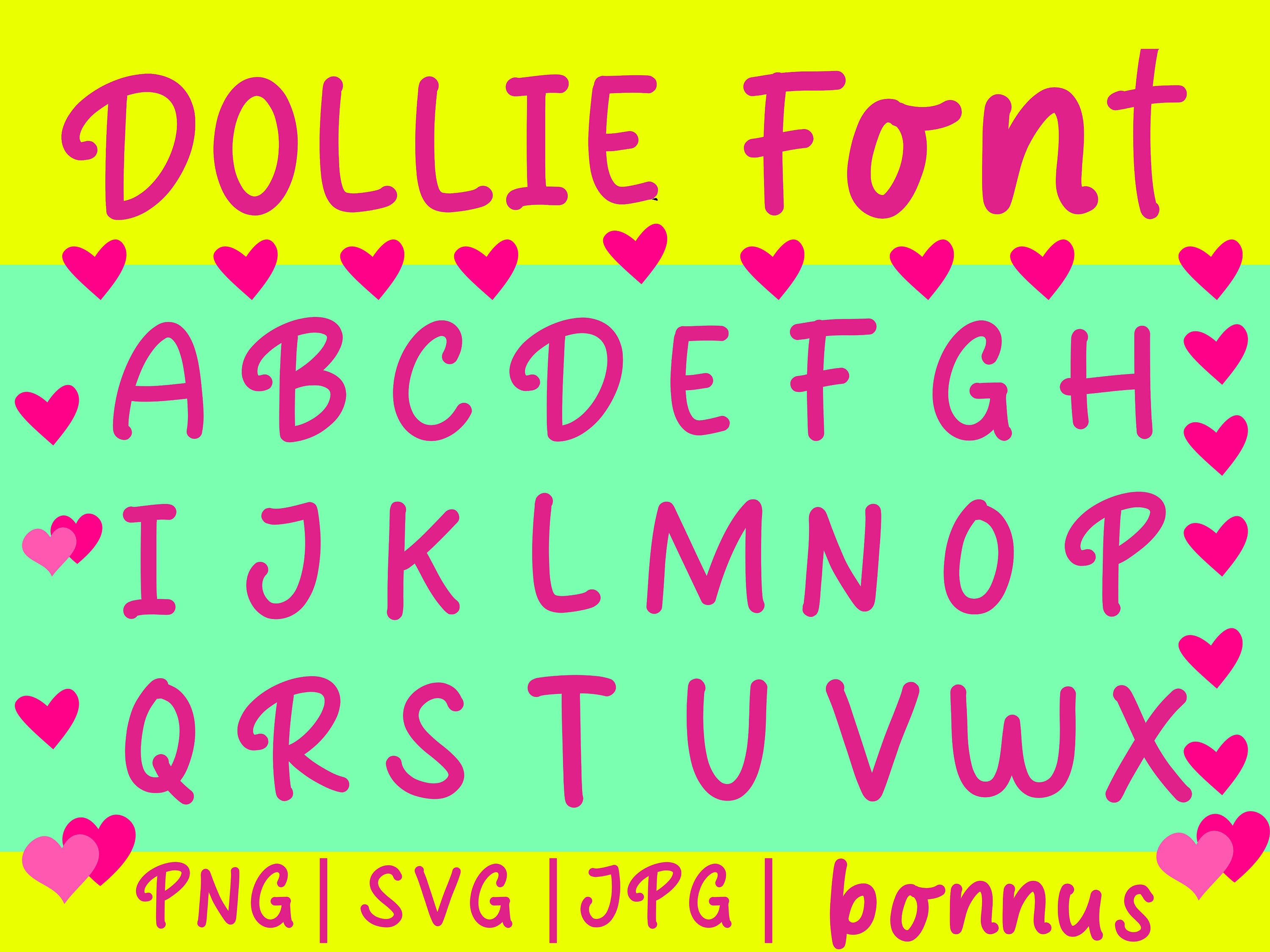Dolly Font Bundle SVG, Pink Dolly Font Alphabet, Brbi Font, Barb ...