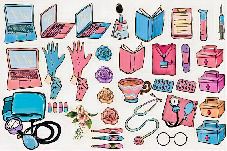 Cute Nurse and Doctor Clipart Bundle Graphics Medical Clip - Etsy
