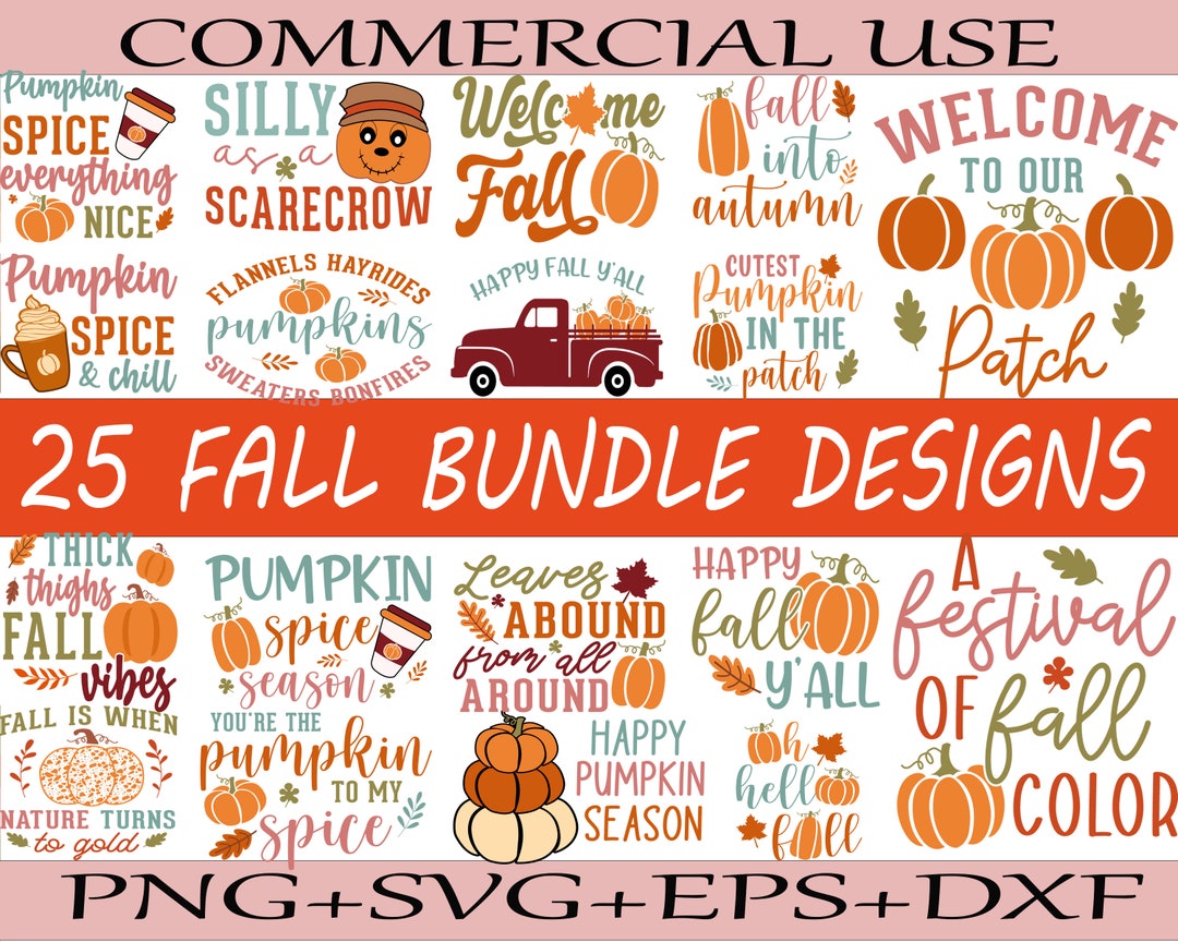 Fall SVG Designs, Autumn Svg, Fall PNG Bundle, Autumn Bundle Svg ...
