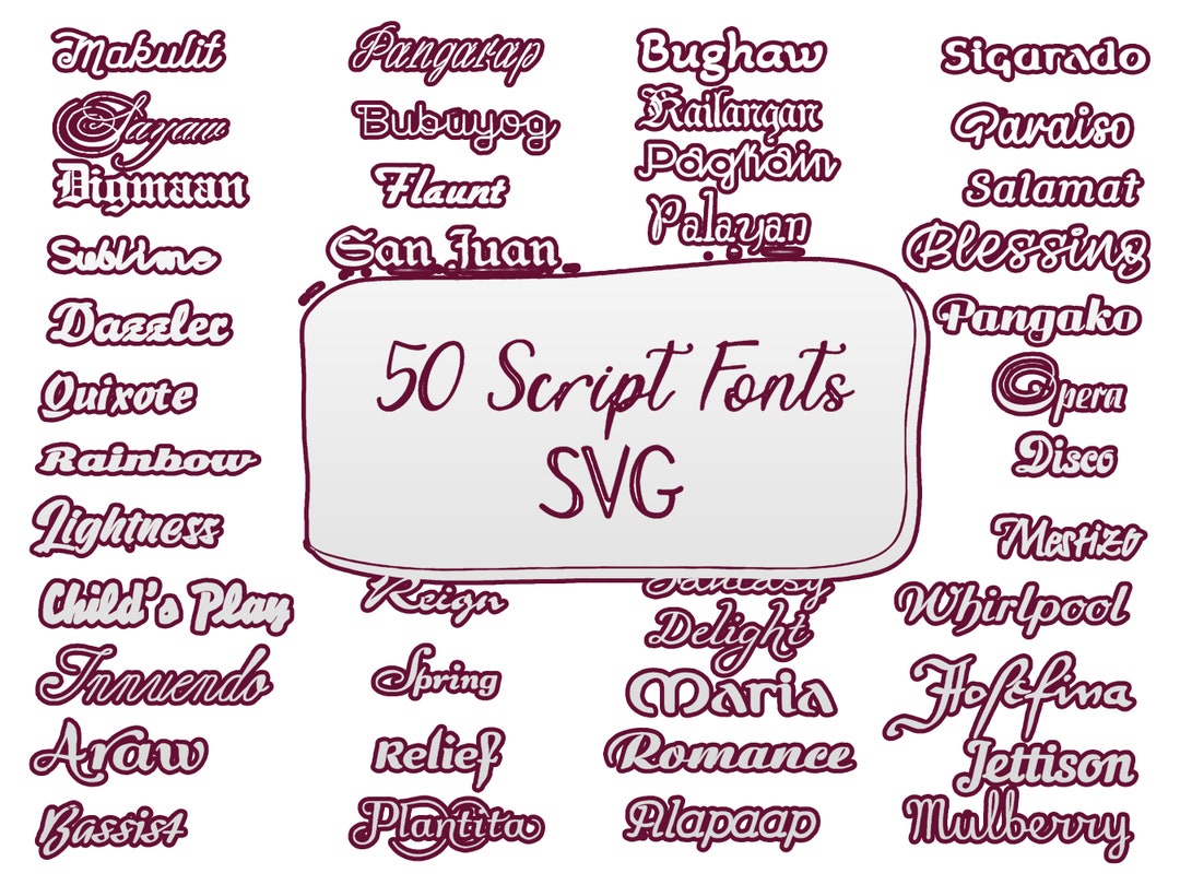 Best 50 Fonts Bundle Digital,script,graphic Design,crafting,canva,cricut,procreate,svg ...