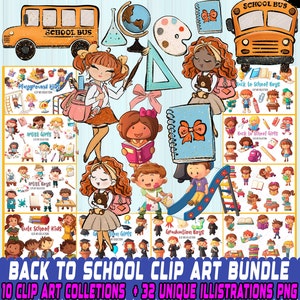 Back to School Clipart - School Supplies Clipart Bundle - Cute School ...