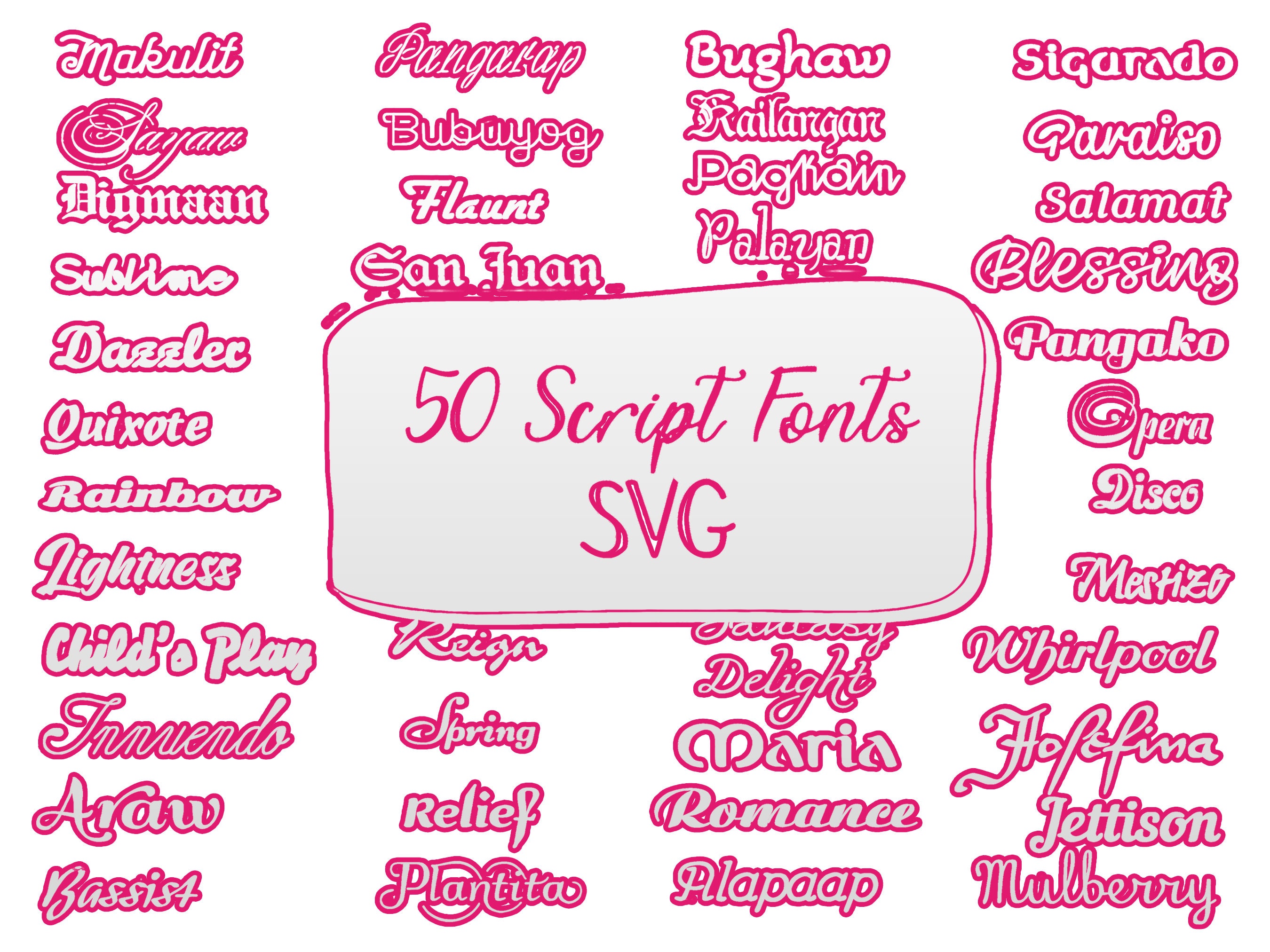 Best 50 Fonts Bundle Digital,script,graphic Design,crafting,canva ...