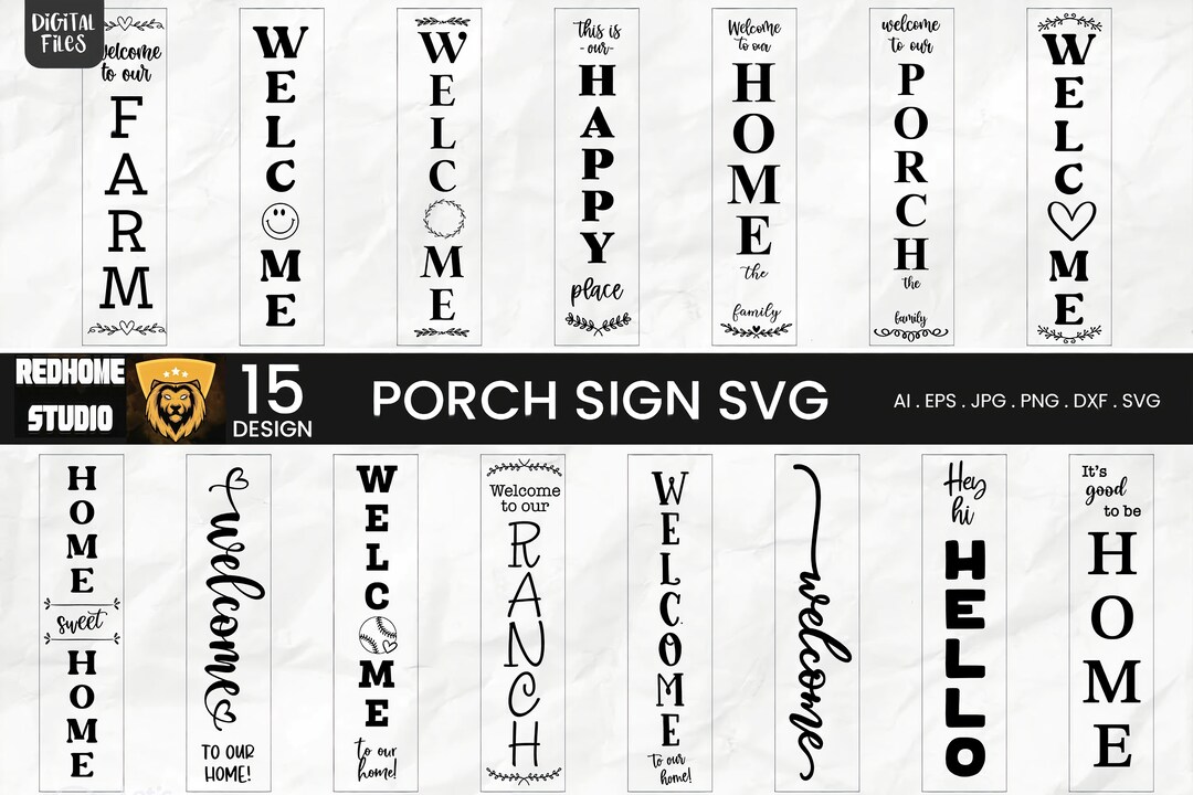 Welcome Porch Sing Svg Bundle, Porch Svg, Farmhouse Svg, Welcome Sign ...